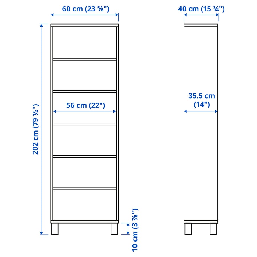 BESTÅ cabinet unit, white, 60x40x202 cm - IKEA UK