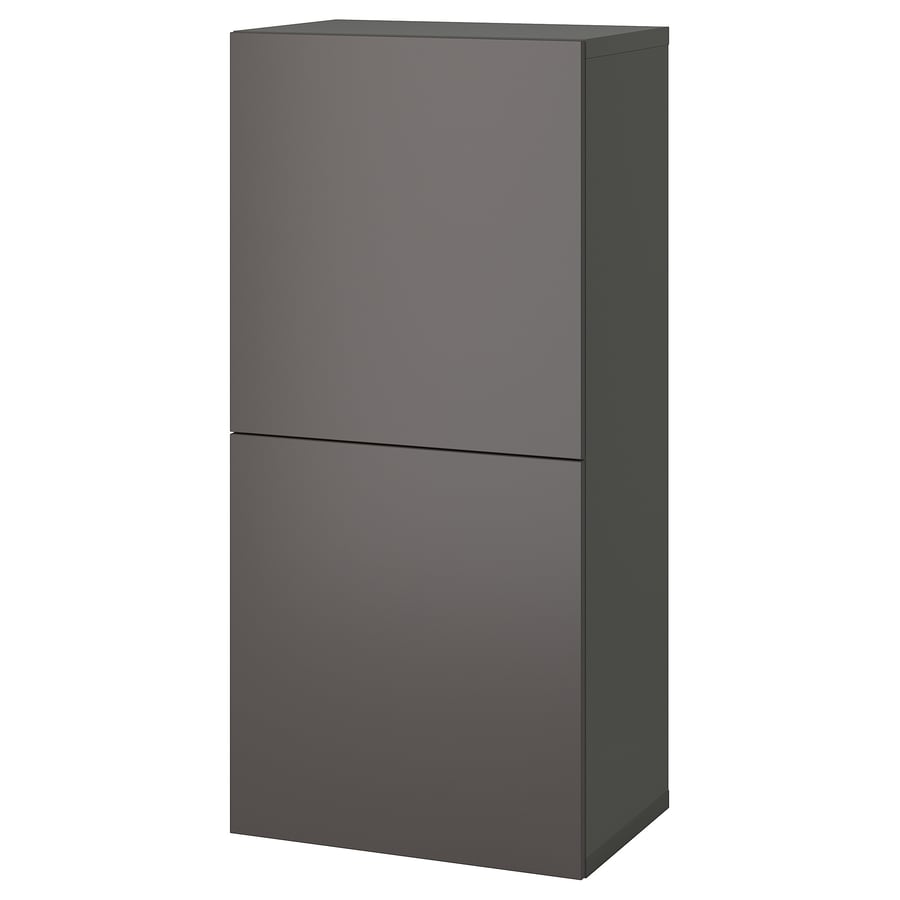 BESTÅ shelf unit with doors, dark grey/Lappviken dark grey, 60x42x129 ...