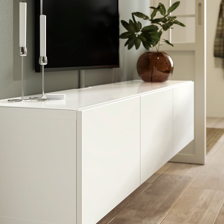 BESTÅ top panel for TV, glass/white, 180x40 cm - IKEA UK
