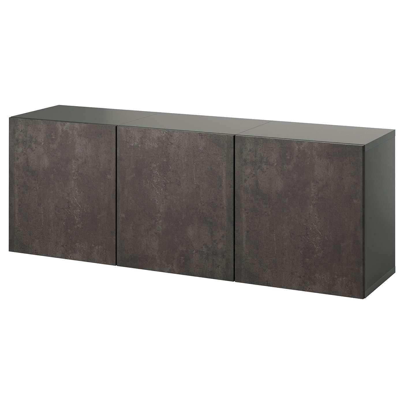 BESTÅ wall mounted cabinet, dark grey/Kallviken concrete effect ...