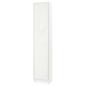 BILLY / HÖGBO Bookcase combination w glass doors, white, 40x30x202 cm ...