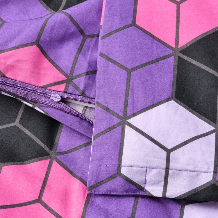 BLÅSKATA duvet cover and pillowcase, purple/black patterned, 150x200 ...