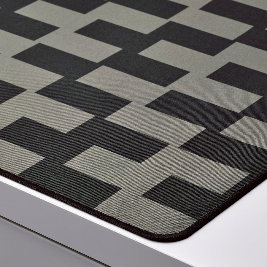 BLÅSKATA gaming mouse pad, black/grey patterned, 40x80 cm - IKEA UK