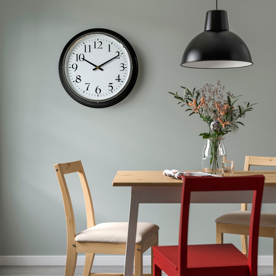 BRAVUR round wall clock, black, 59 cm - IKEA UK