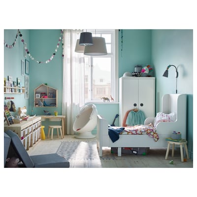 BUSUNGE light pink, Extendable bed, 80x200 cm - IKEA UK