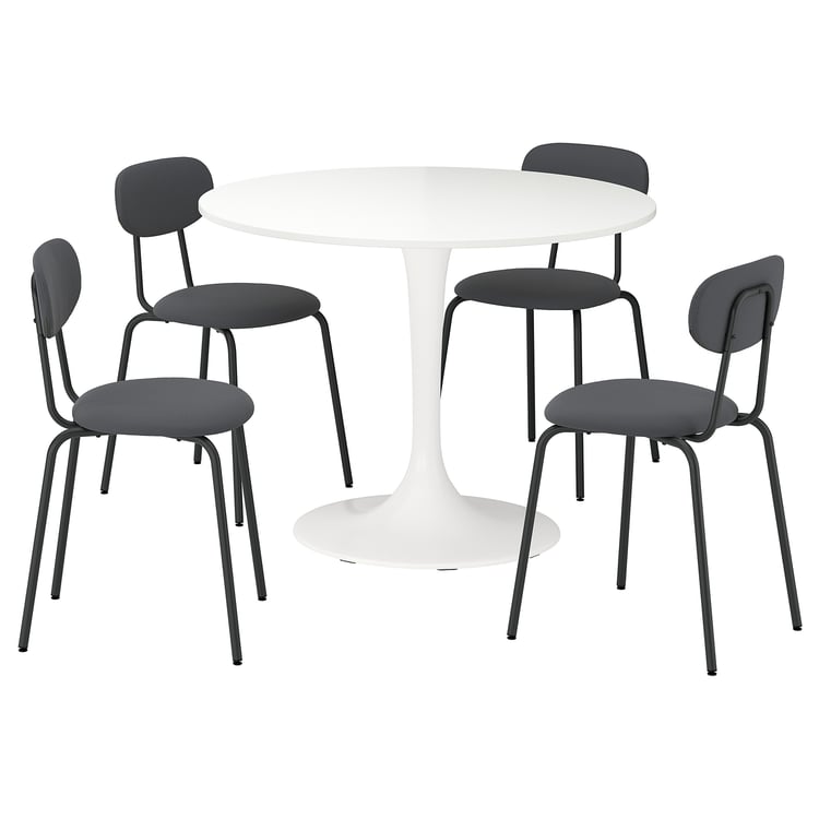 DOCKSTA / SANDSBERG table and 4 chairs, white/Remmarn anthracite, 103 ...