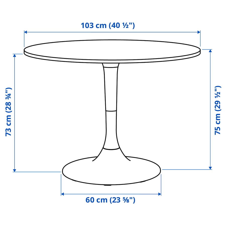 DOCKSTA dining table, white/white, 103 cm - IKEA UK