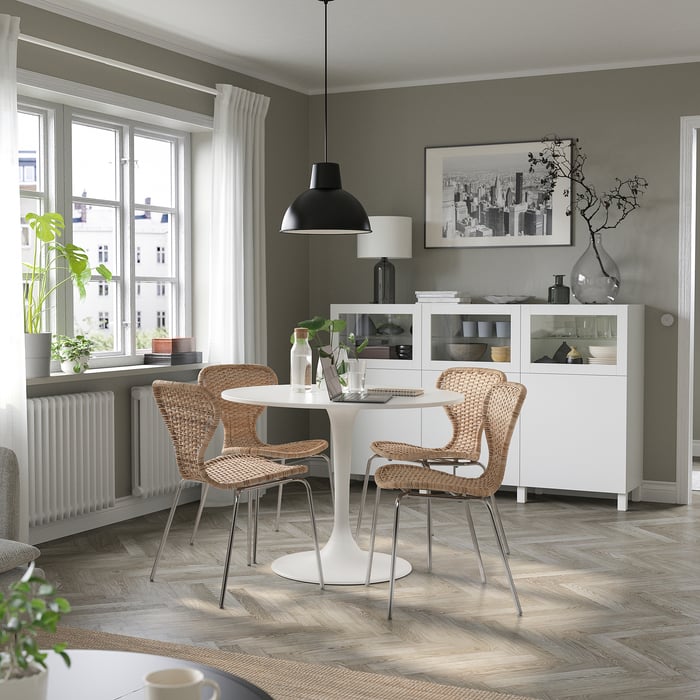 DOCKSTA Table, white/white, 103 cm - IKEA