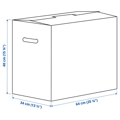 DUNDERGUBBE moving box, brown, 64x34x40 cm/80 l - IKEA UK