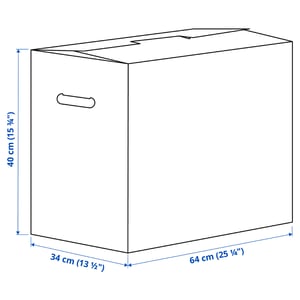 DUNDERGUBBE Moving box, brown, 64x34x40 cm/80 l - IKEA