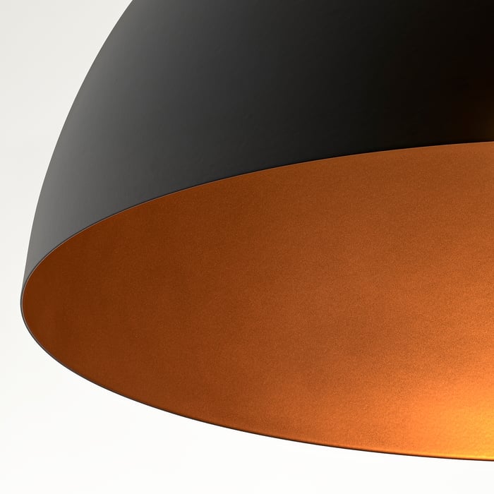 DYVIKA Pendant lamp shade - black/copper-colour - IKEA UK