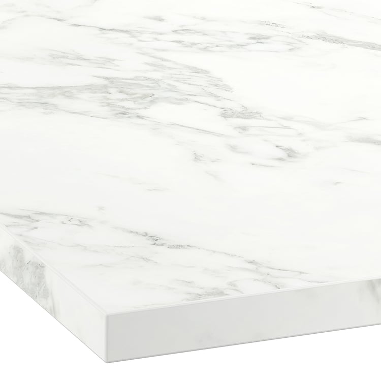EKBACKEN worktop, white lively marble effect/laminate, 246x2.8 cm - IKEA UK