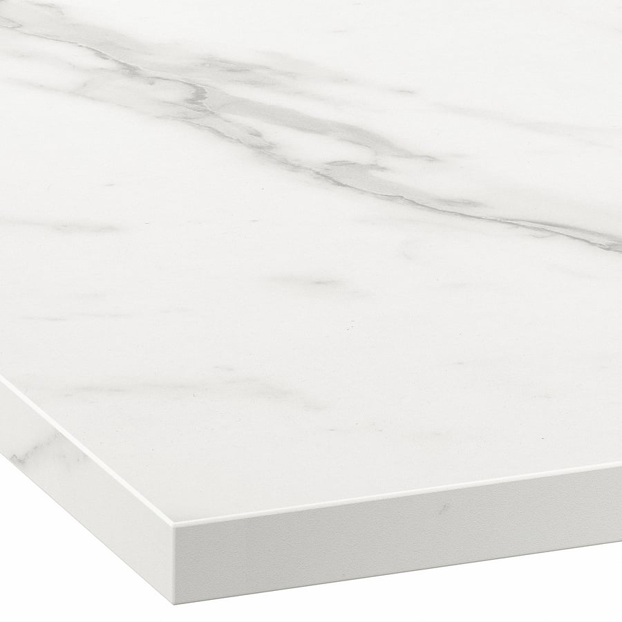 EKBACKEN worktop, white marble effect/laminate, 246x2.8 cm - IKEA UK