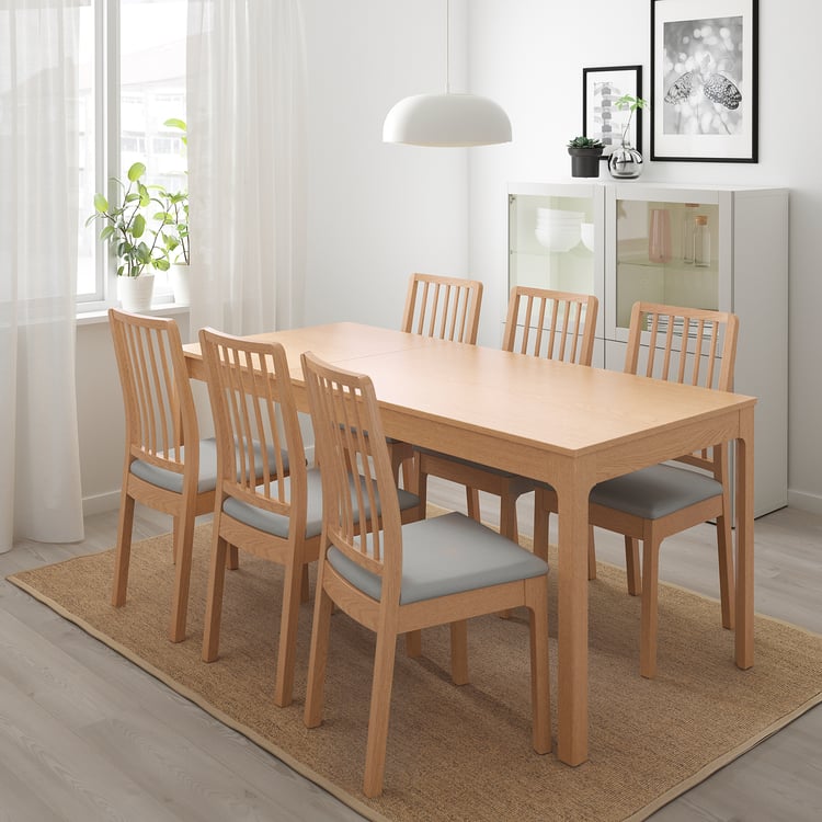 EKEDALEN extendable dining table, oak, Min. length: 120 cm - IKEA