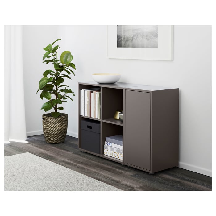 EKET Cabinet combination with feet, dark grey, 105x35x72 cm - IKEA