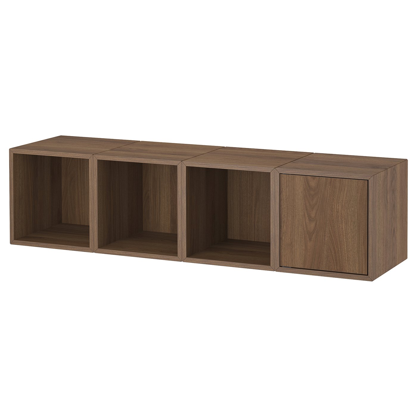 EKET wall-mounted cabinet combination, walnut effect, 140x35x35 cm ...