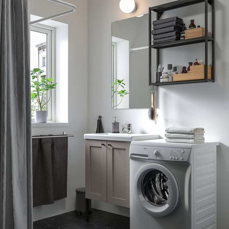 ENHET bathroom, anthracite/grey frame, 64x43x87 cm - IKEA UK