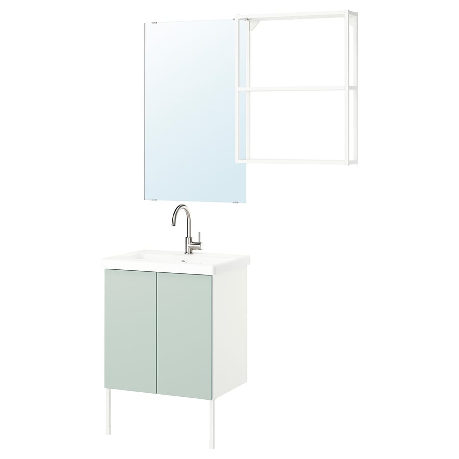 ENHET bathroom, white/pale grey-green, 64x43x87 cm - IKEA UK