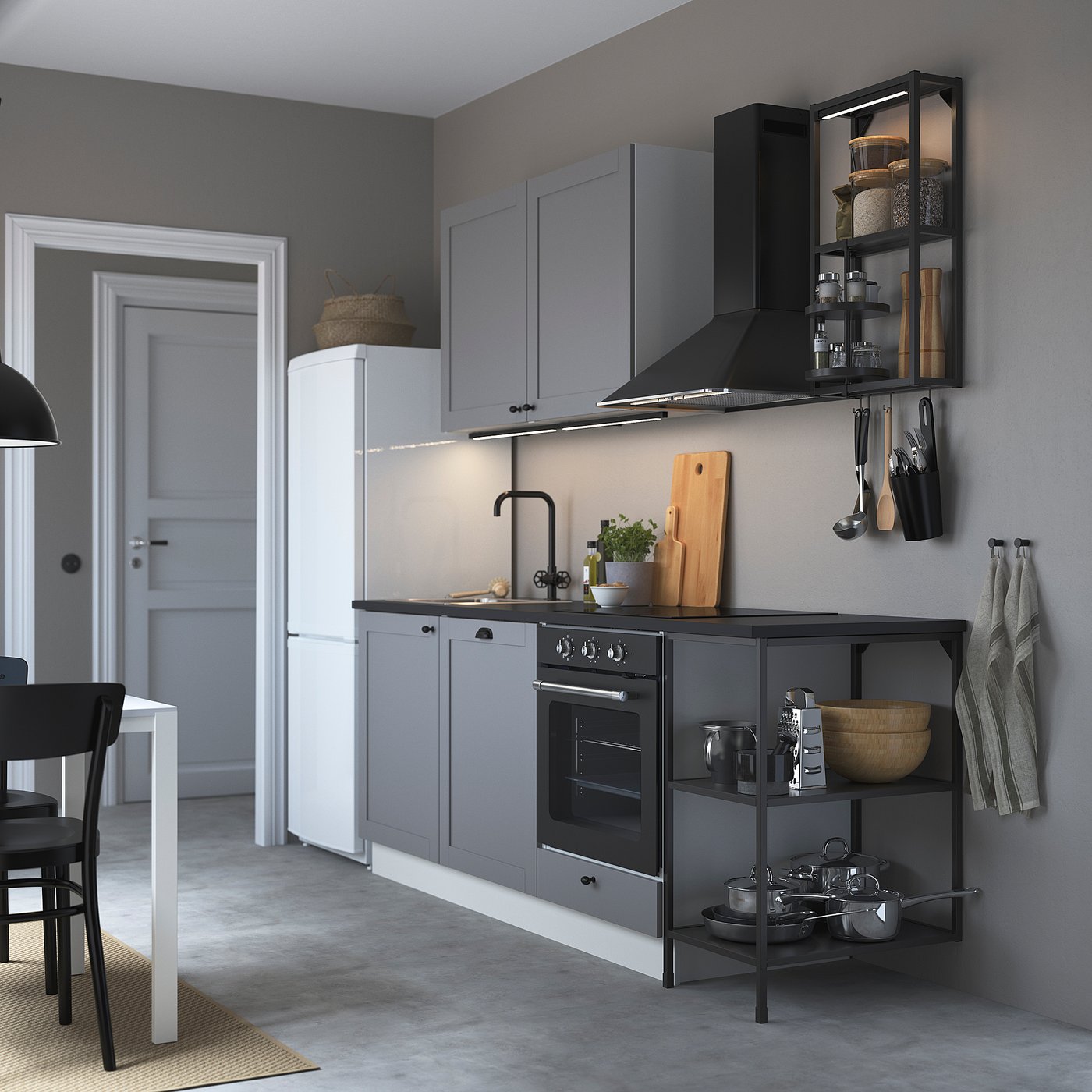 ENHET Kitchen - anthracite/grey frame - IKEA