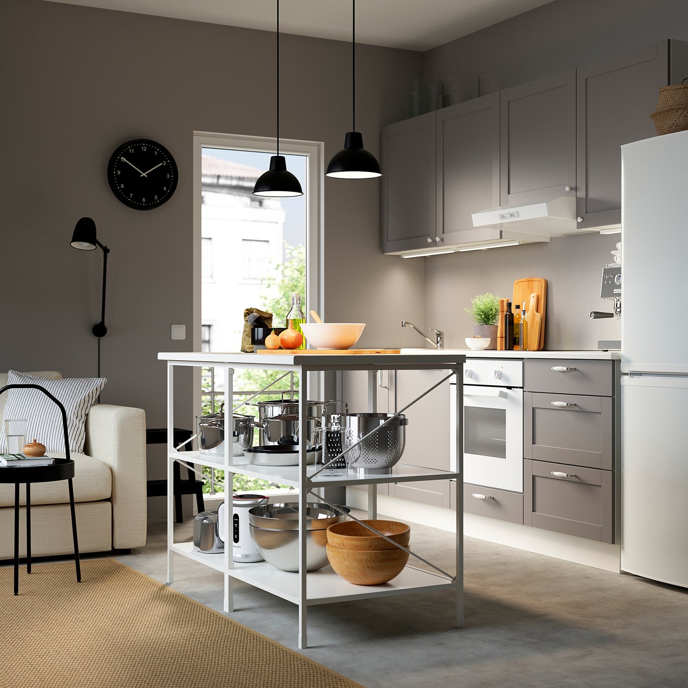 ENHET Kitchen - grey frame - IKEA