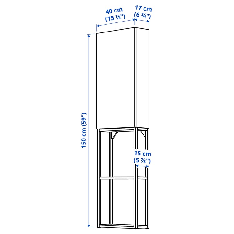 ENHET storage combination, anthracite/grey frame, 40x17x150 cm - IKEA UK