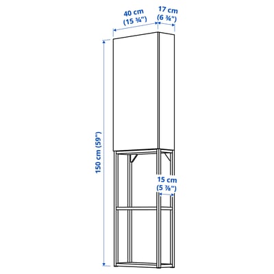 ENHET storage combination, anthracite/grey frame, 40x17x150 cm - IKEA UK