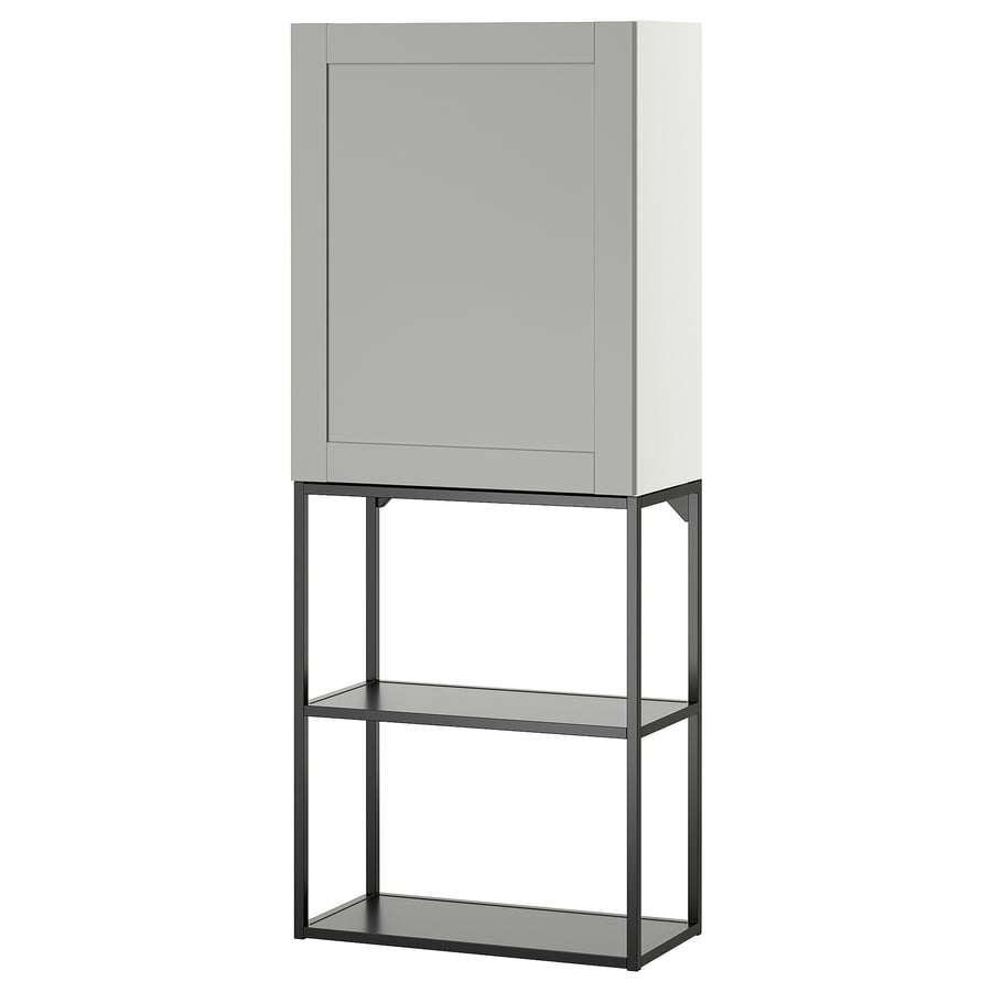 ENHET storage combination, anthracite/grey frame, 60x32x150 cm - IKEA UK