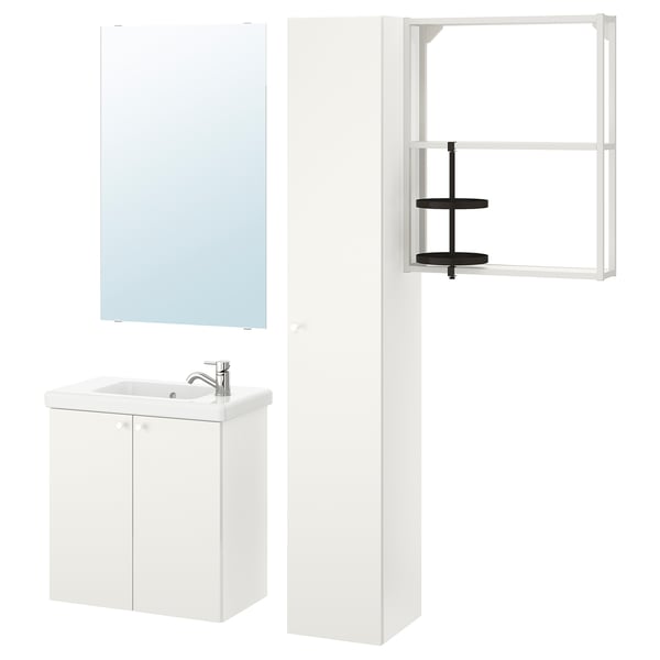 ENHET / TVÄLLEN Bathroom furniture, set of 13 - white/Pilkån tap - IKEA