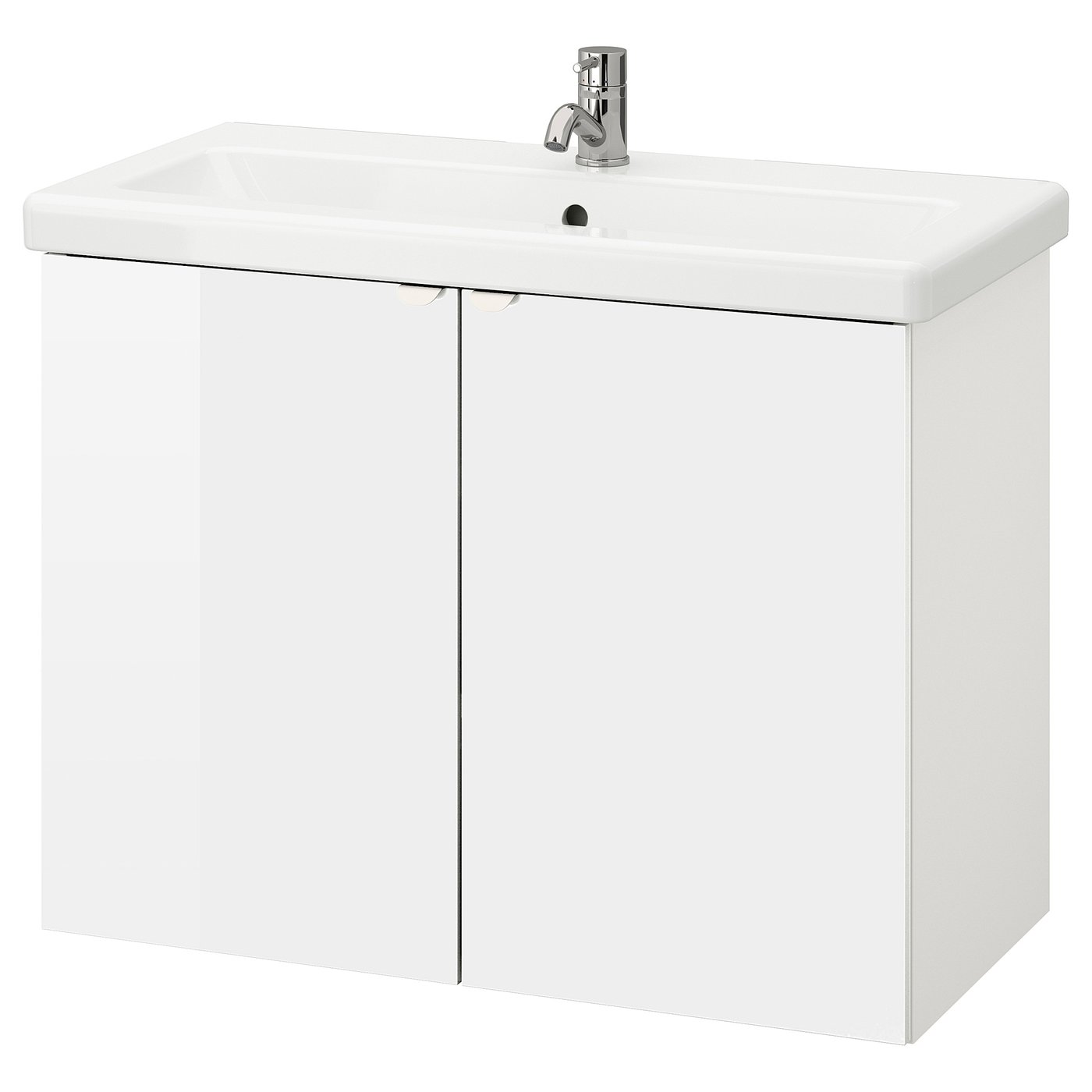 ENHET / TVÄLLEN Wash-basin cabinet with 2 doors - high-gloss white ...