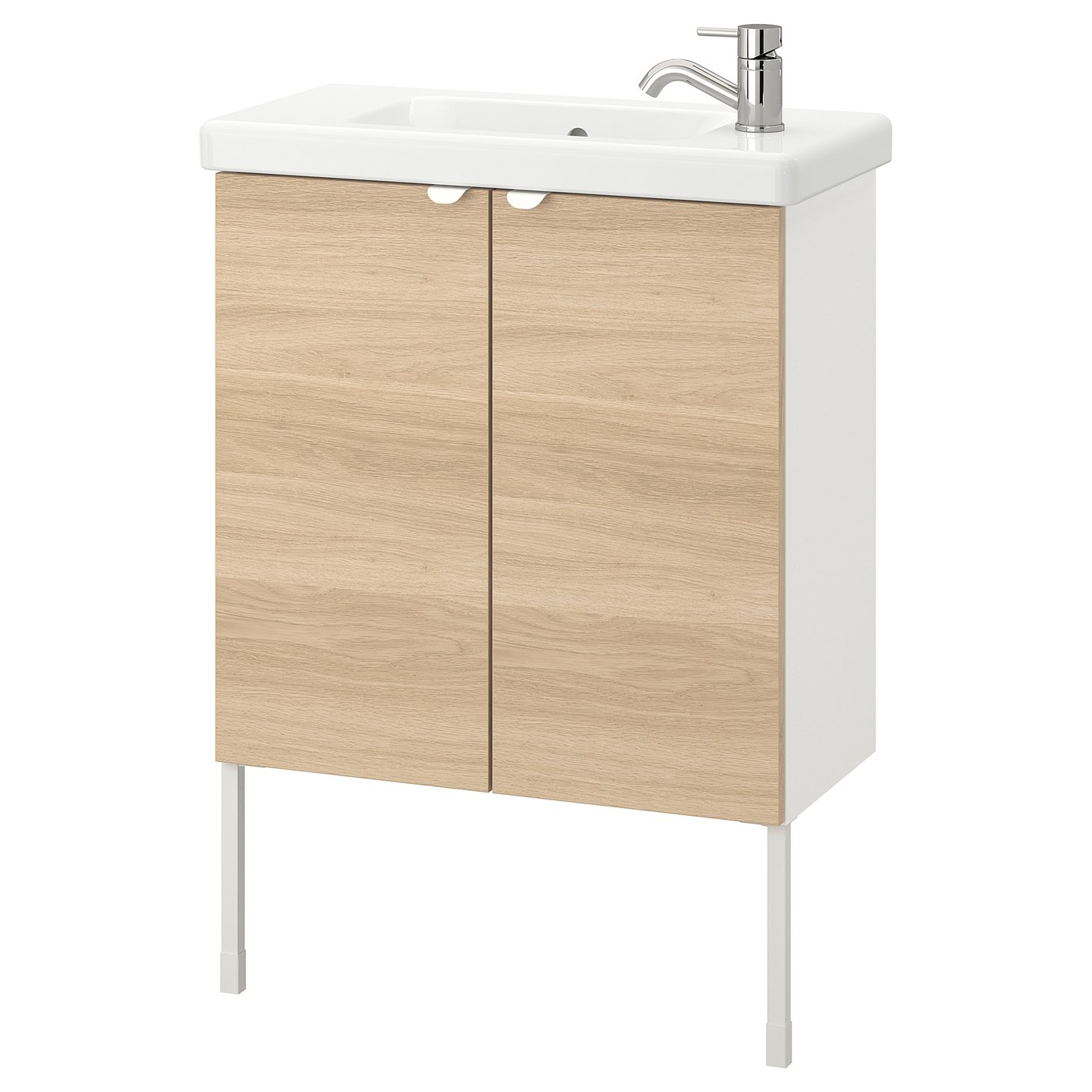 ENHET / TVÄLLEN Wash-basin cabinet with 2 doors - oak effect/white ...