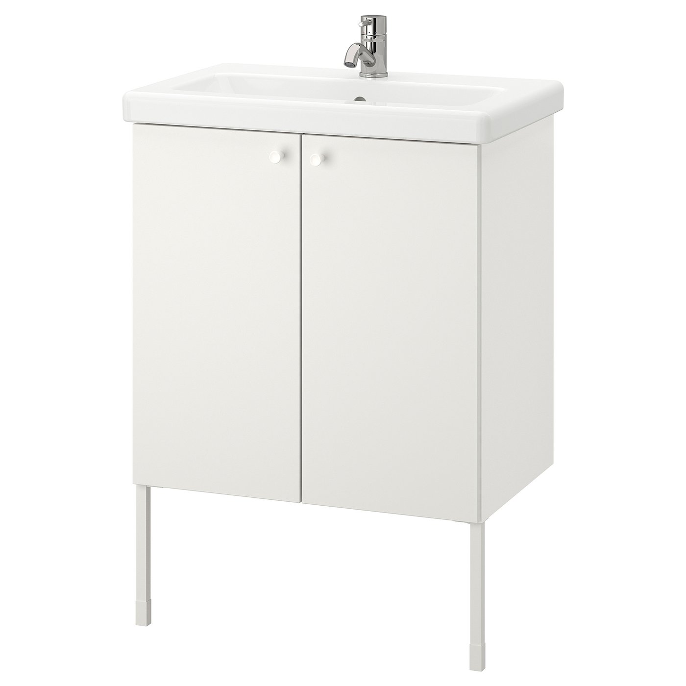 ENHET / TVÄLLEN Wash-basin cabinet with 2 doors - white/Pilkån tap - IKEA