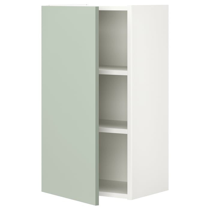 ENHET wall cabinet with 2 shelves/door, white/pale grey-green, 40x32x75 ...