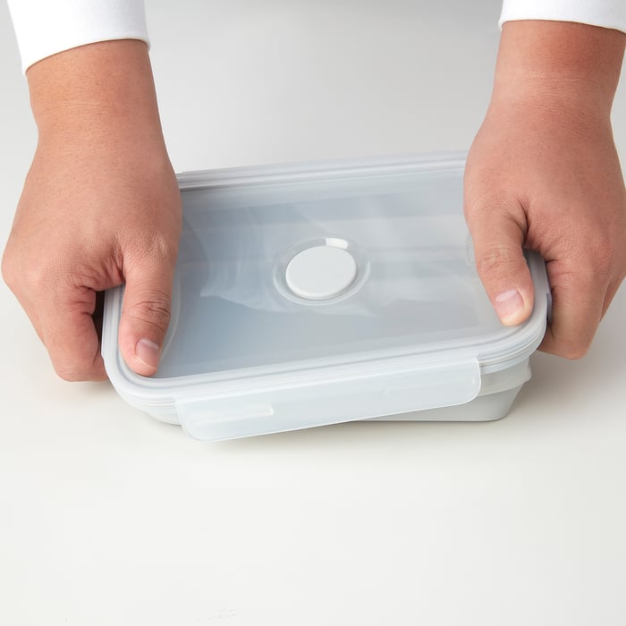 FJÄRMA food container, collapsible, light grey, 1 l - IKEA UK