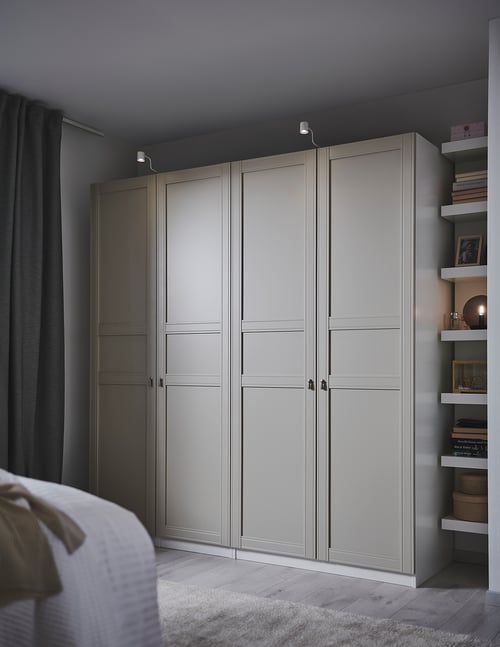 FLISBERGET door with hinges, light beige, 50x195 cm - IKEA UK