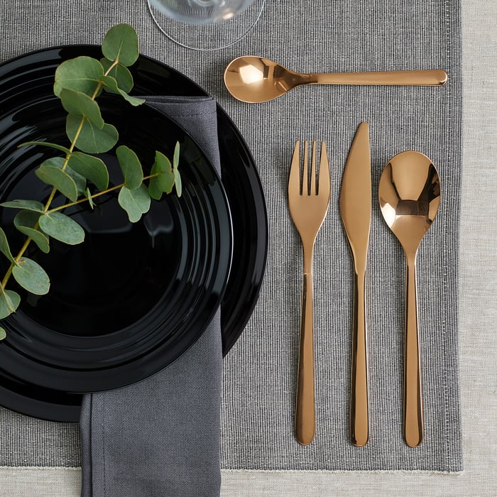 FÖRNUFT 24-piece cutlery set, rose-gold colour - IKEA UK