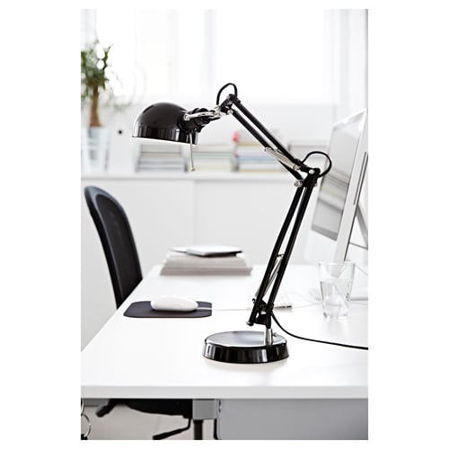 FORSÅ black, spherical dome shape desk lamp - IKEA UK