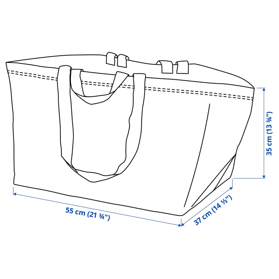 FRAKTA carrier bag, large, blue, 55x37x35 cm/71 l - IKEA UK