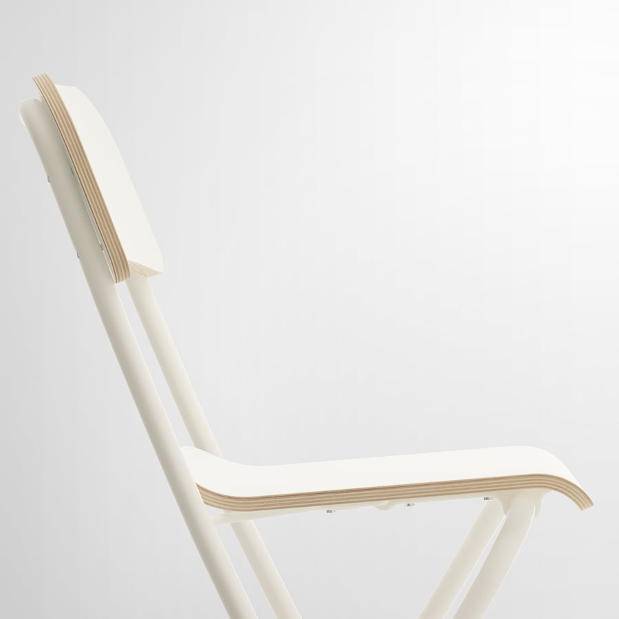 FRANKLIN bar stool with backrest, foldable, white, Width: 50 cm - IKEA UK