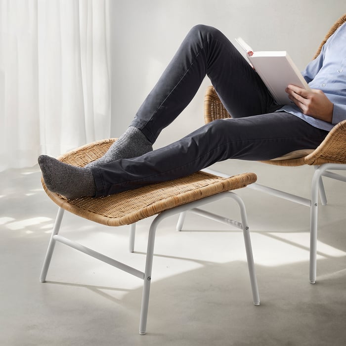 FRYKSÅS footstool, rattan - IKEA UK