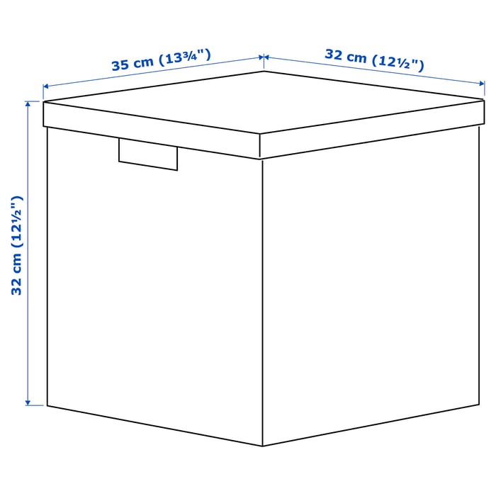 GJÄTTA storage box with lid, velvet dark green, 32x35x32 cm - IKEA UK