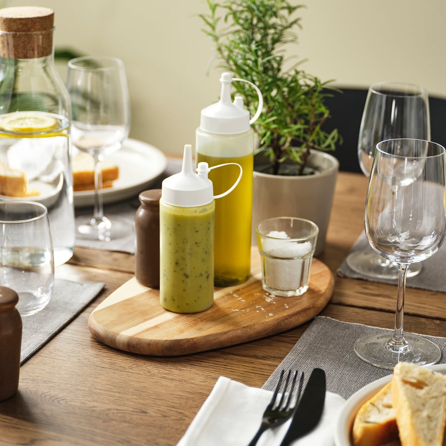 GRILLTIDER squeeze bottle, white/transparent, 200 ml - IKEA UK