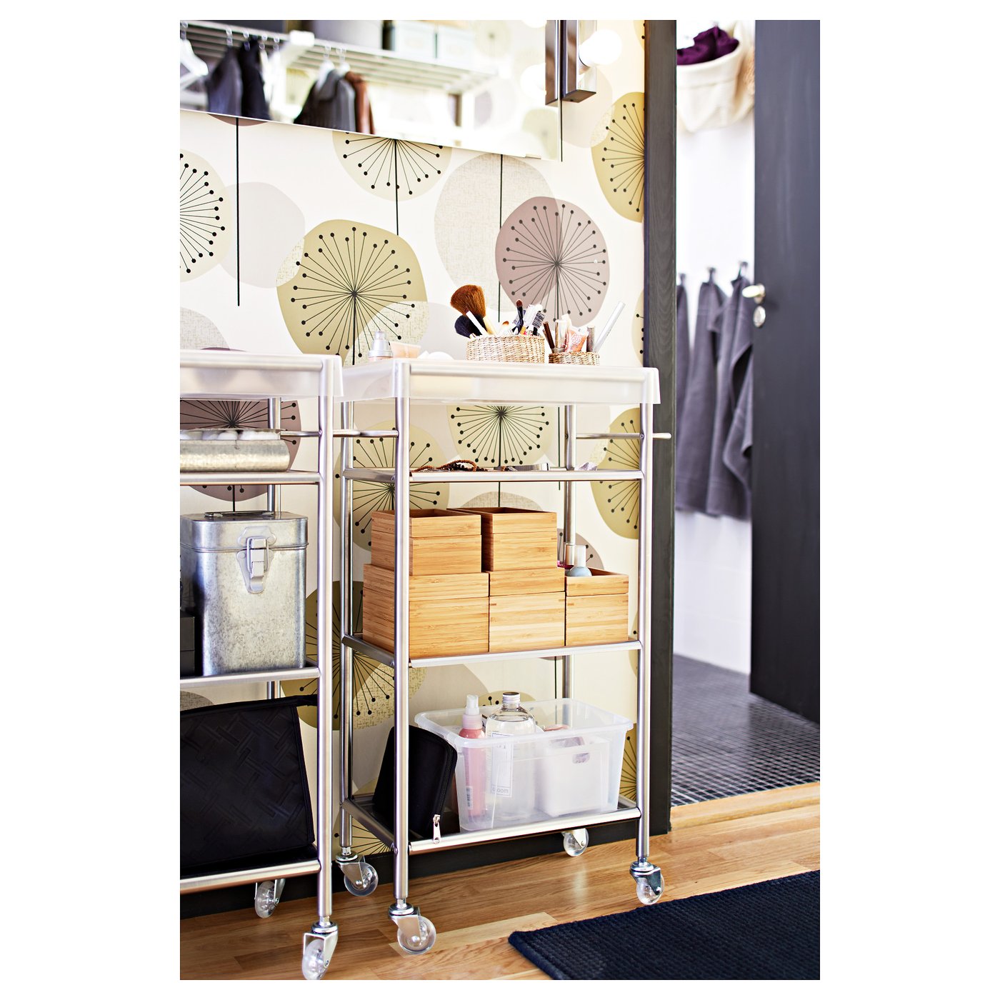 GRUNDTAL stainless steel, Trolley, 48x24x77 cm - IKEA