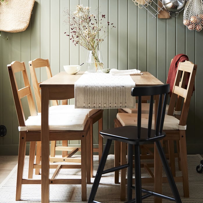 HÄGERNÄS dining table and 4 chairs, antique stain pine - IKEA UK