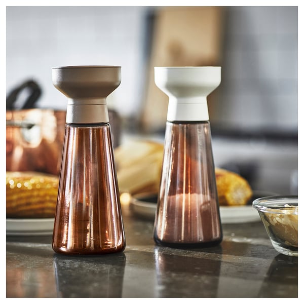 HALVTOM Spice mill, glass/brown, 19 cm - IKEA