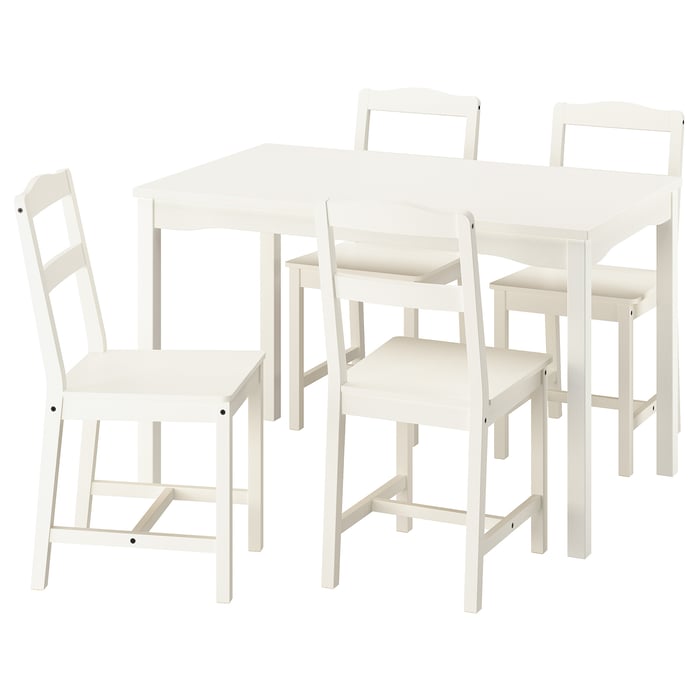HAUGA / HAUGA dining table and 4 chairs, white/white, 118x74 cm - IKEA UK