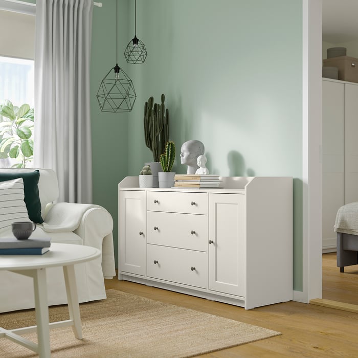 HAUGA sideboard, white, 140x84 cm - IKEA UK