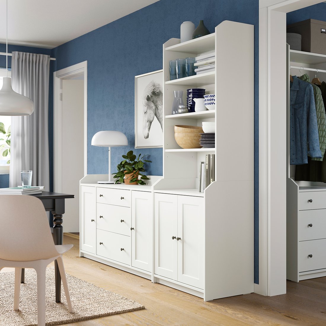 HAUGA storage combination, white, 210x46x199 cm - IKEA