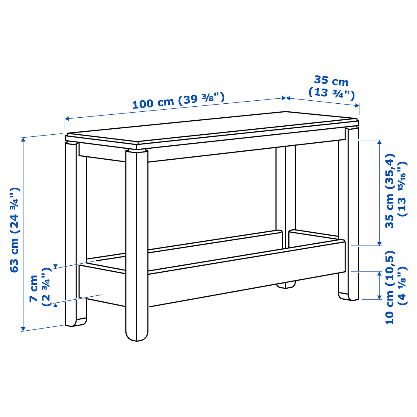 HAVSTA console table black 100x35x63 cm IKEA