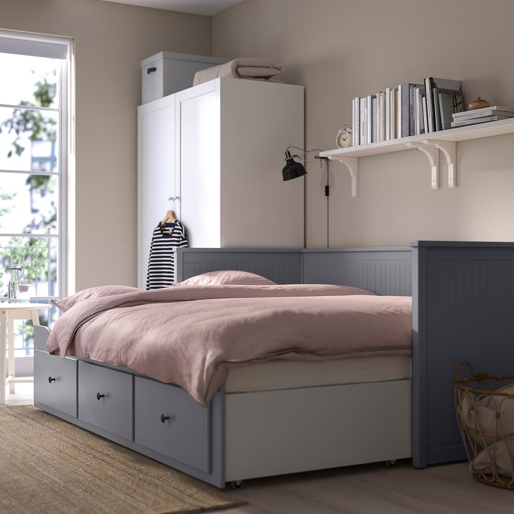 HEMNES Grey, Daybed with 3 drawers - IKEA UK