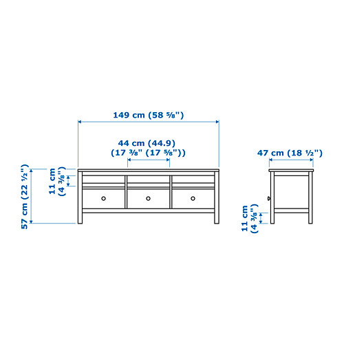Hemnes Tv Bench White Stain 148 X 47 X 57 Cm Ikea